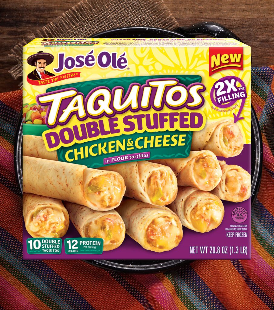 Double Stuffed Chicken & Cheese Taquitos in Flour Tortillas, 20.8oz - Jose Ole